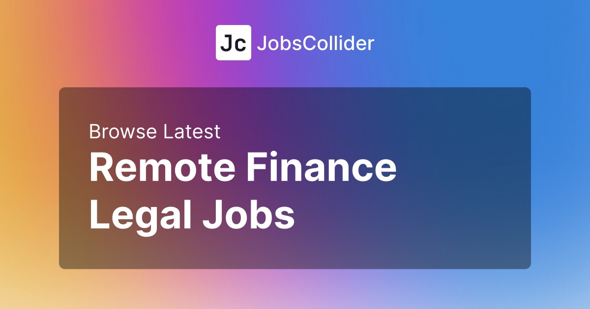2,700+ - Remote Finance Legal Jobs - Oct 2025