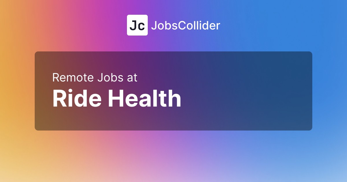 1 Remote Jobs at Ride Health (Oct 2025)