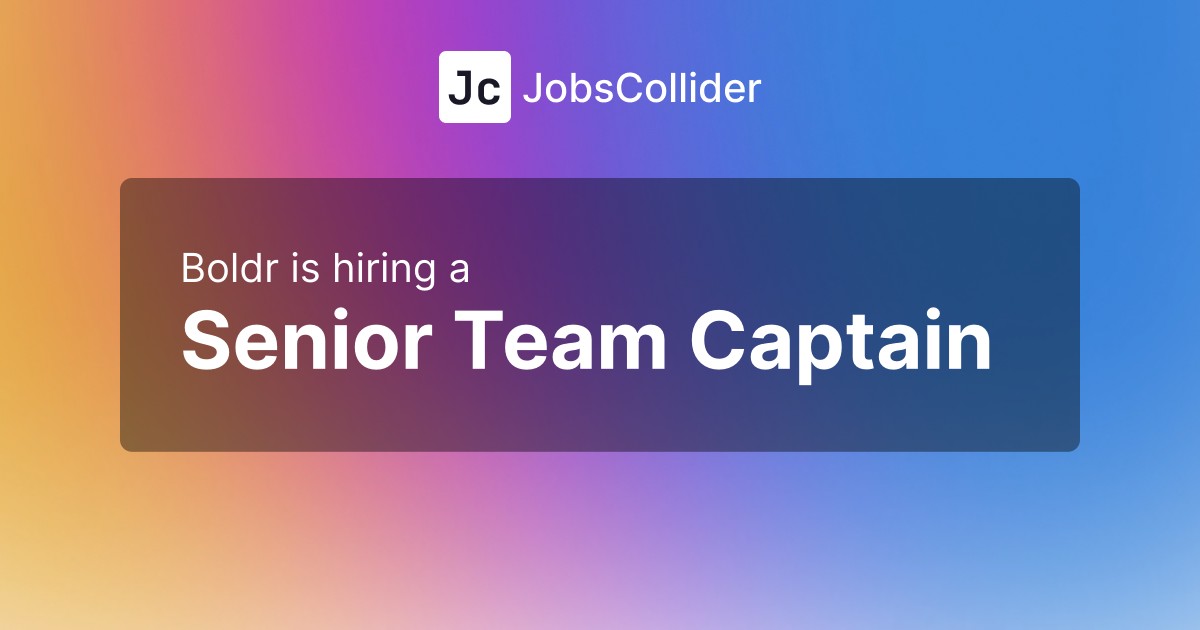 Senior Team Captain at Boldr - Philippines