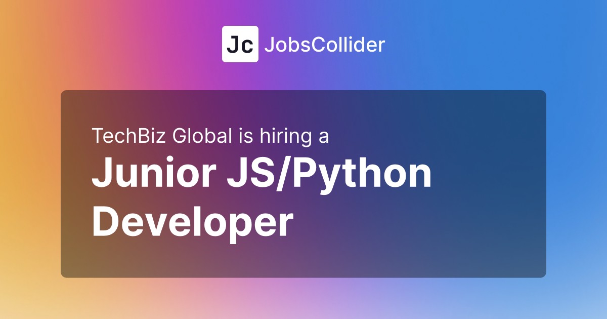 Junior JS/Python Developer at TechBiz Global - Worldwide